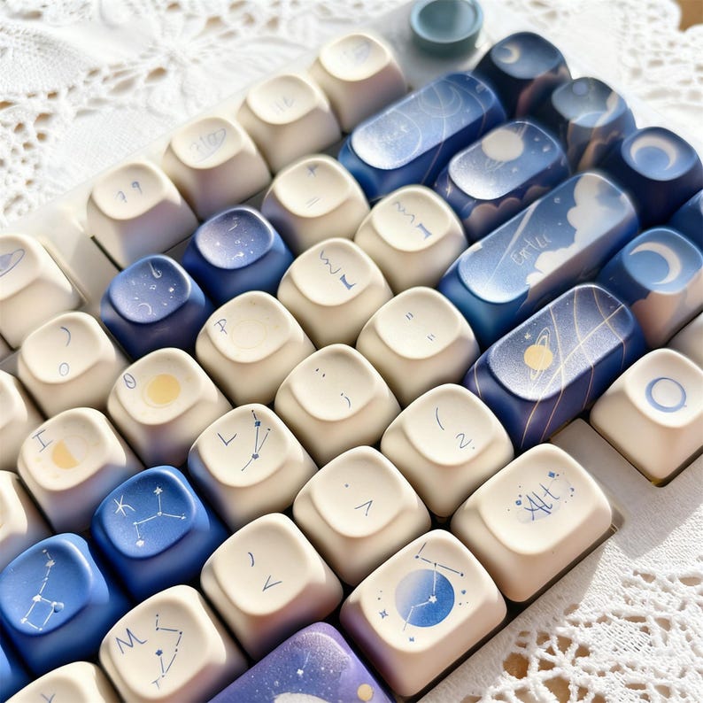 Stars & Moon Constellations Theme Keycap Set, Cherry/xda/moa/soa ...