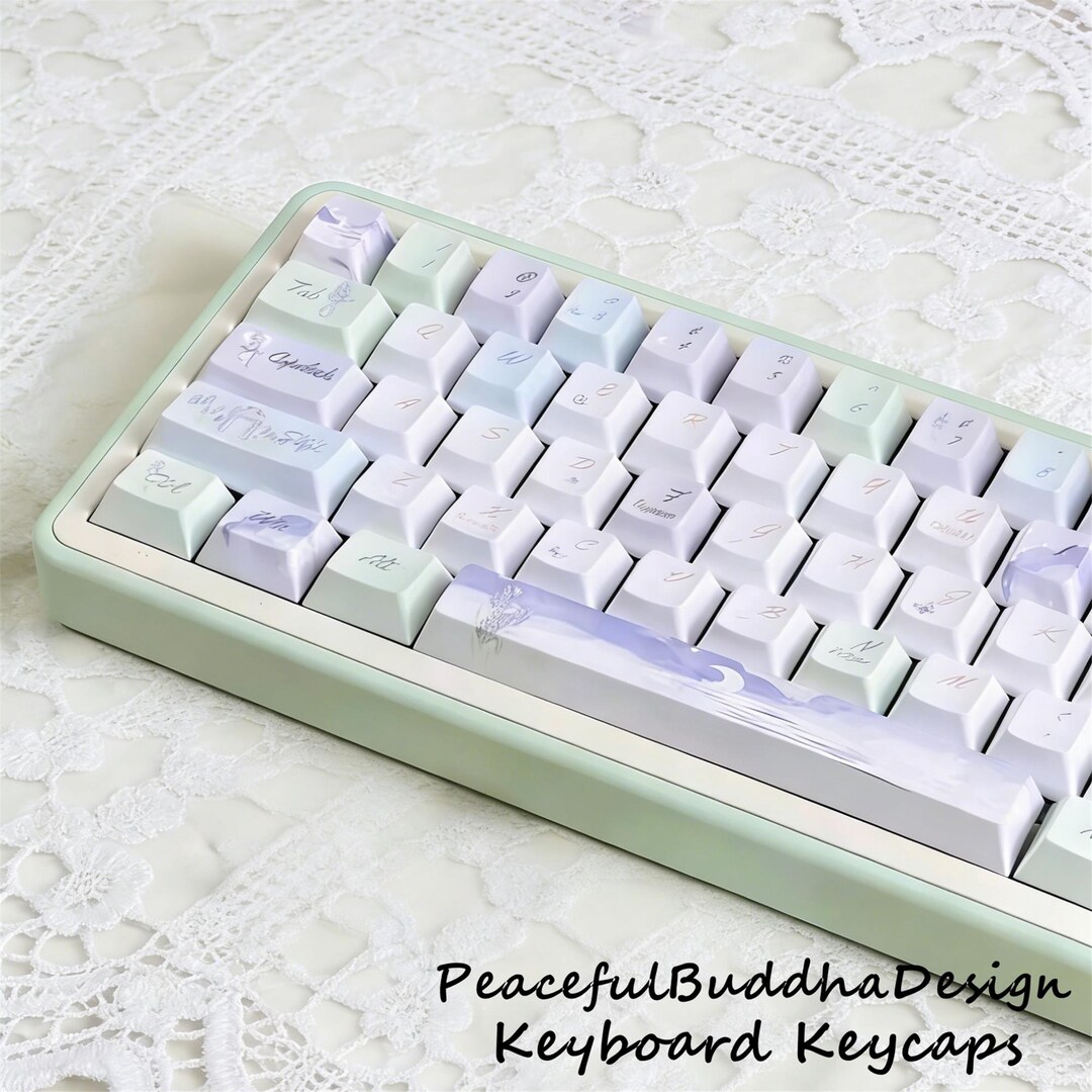 Dreamy Moon Night Keycap Set, Aesthetic Purple Themed Keycaps, Cherry ...