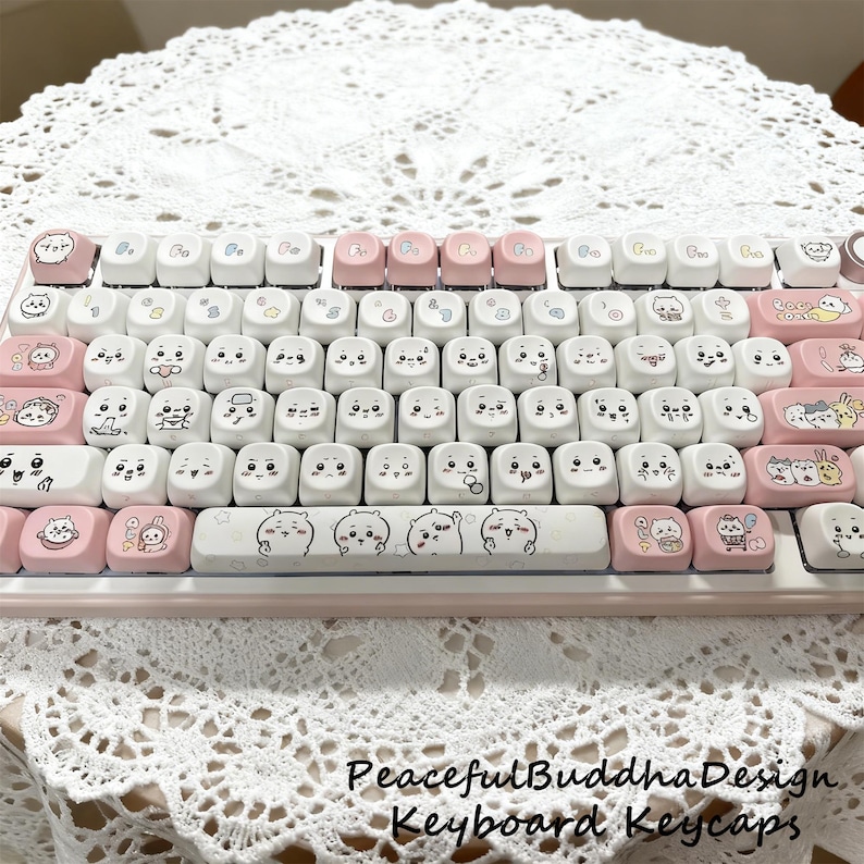 Chiikawa Themed Keycaps Set, Usagi Hachiware Keycaps, Cherry/moa Profile PBT Keycaps, Mechanical ...
