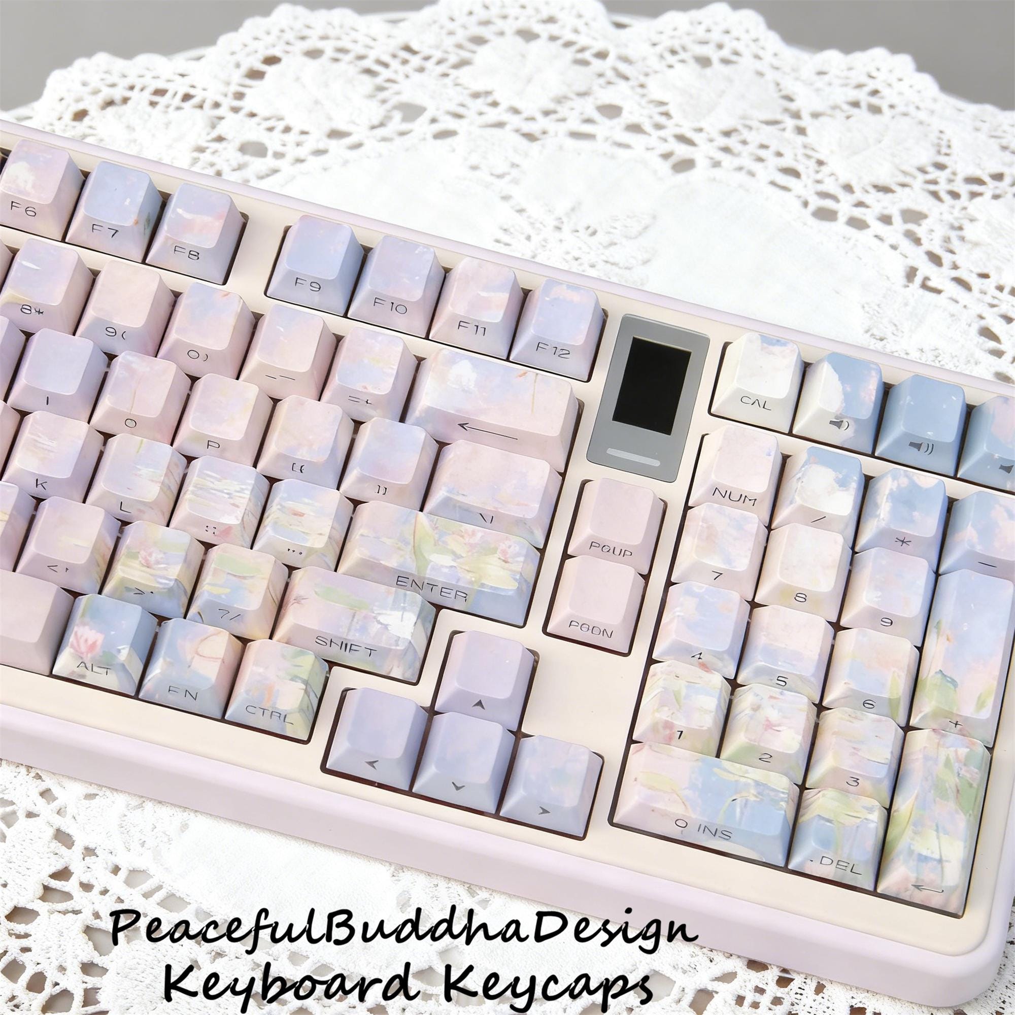 French Oil Panting Keycap Set, Aesthetic Florals Keycaps, Cherry ...