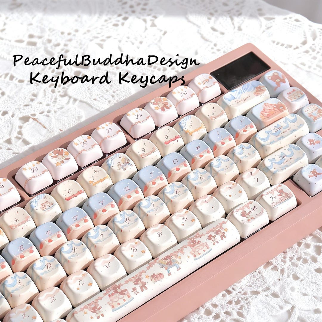 Cream Cake Keycap Set, Cute Cartoon Teddy Bear Keycaps, Cherry/moa ...