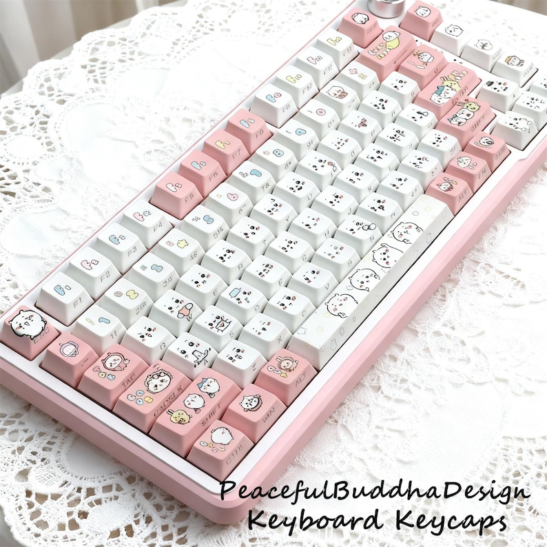 Chiikawa Themed Keycaps Set, Usagi Hachiware Keycaps, Cherry/moa Profile PBT Keycaps, Mechanical ...