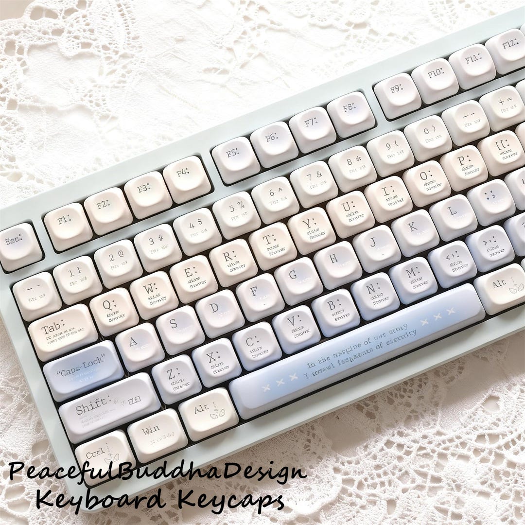 Pastel Blue Keycap Set, Romatic Aesthetic Keycaps, Cherry/moa Profile ...