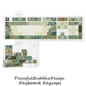 Lotus Keycap Set, Green Flowers Anime Keycaps, Cherry/moa Profile PBT ...