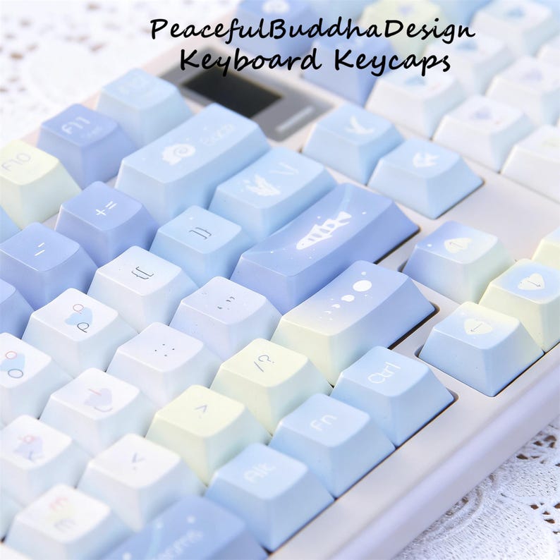 Aquarium Blue Themed Keycap Set, Cute Marine Life Keycaps, Cherry/moa ...