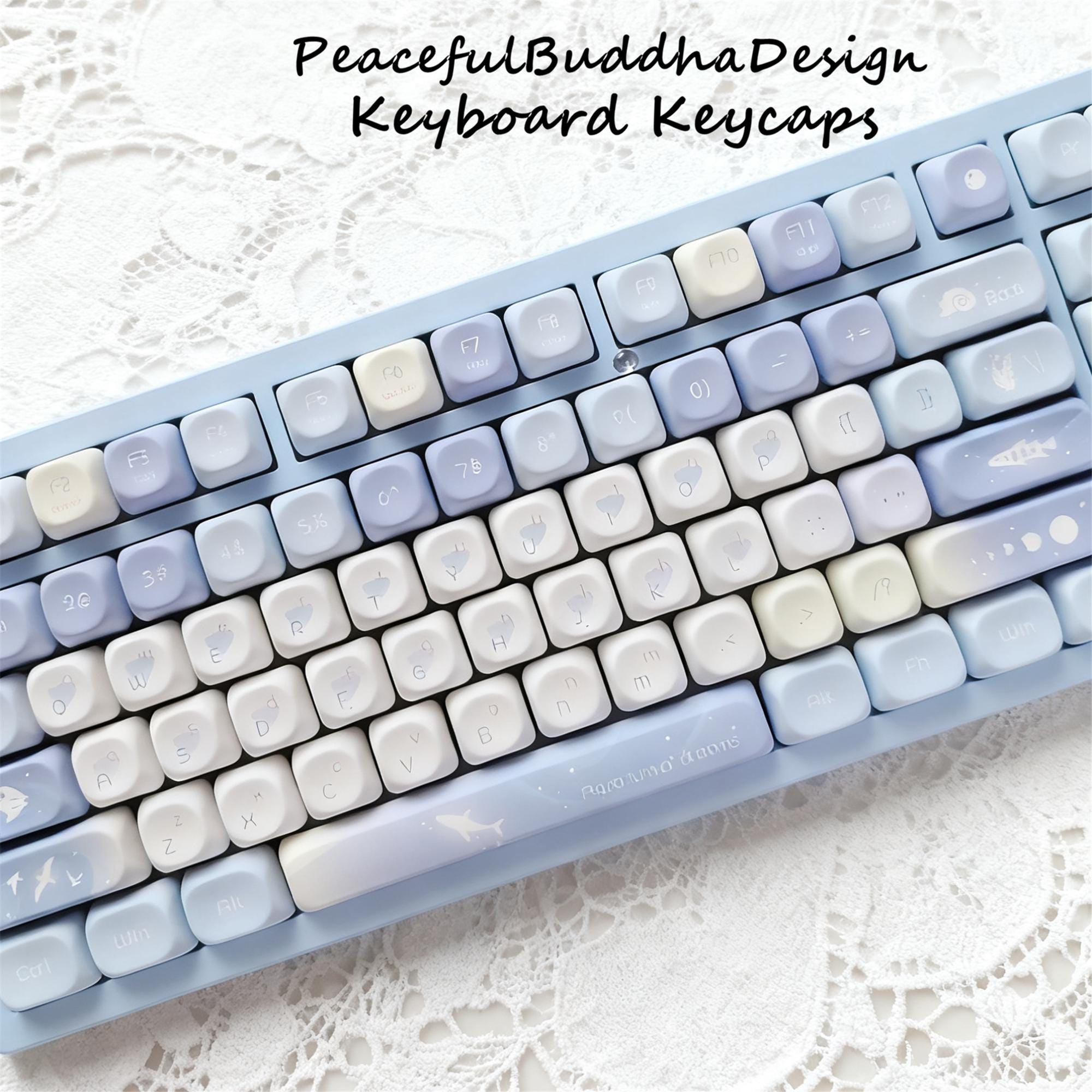 Aquarium Blue Themed Keycap Set, Cute Marine Life Keycaps, Cherry/moa ...