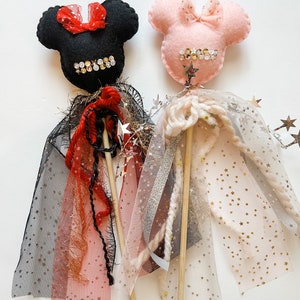 Minnie Mouse Wand//magicwand•stars•woodenwand•animalwand•flower Wand ...