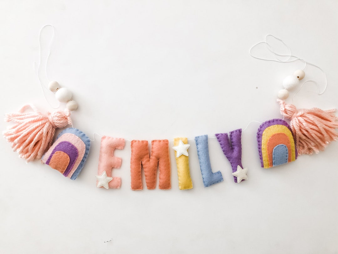 Felt Name Garland//pompom Garlandfelt Bannerwalldecorparty ...