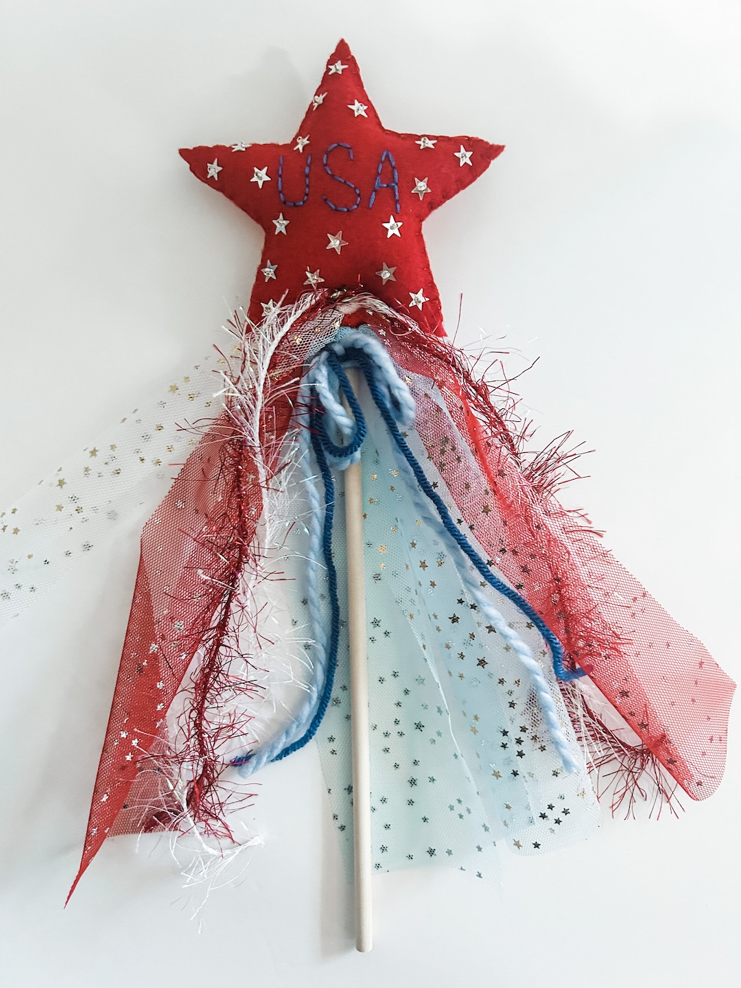 4th of July Wand//magicwand•birthday Magic Wand•woodenwand•felt Rainbow ...