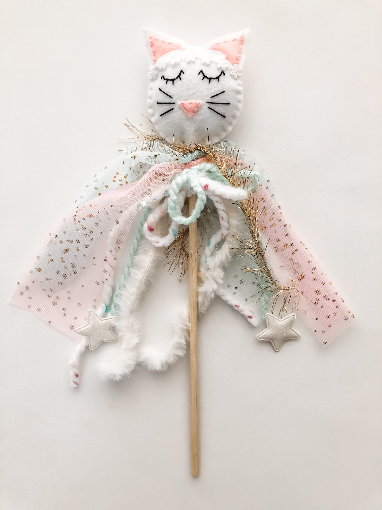 Kitty Cat Wand//magicwand•kitty Wand•woodenwand•animalwand•flower Wand ...
