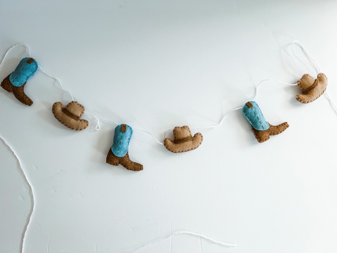 Large Cowboy Garland//pompom Garland•felt Banner•walldecor•party Decor ...
