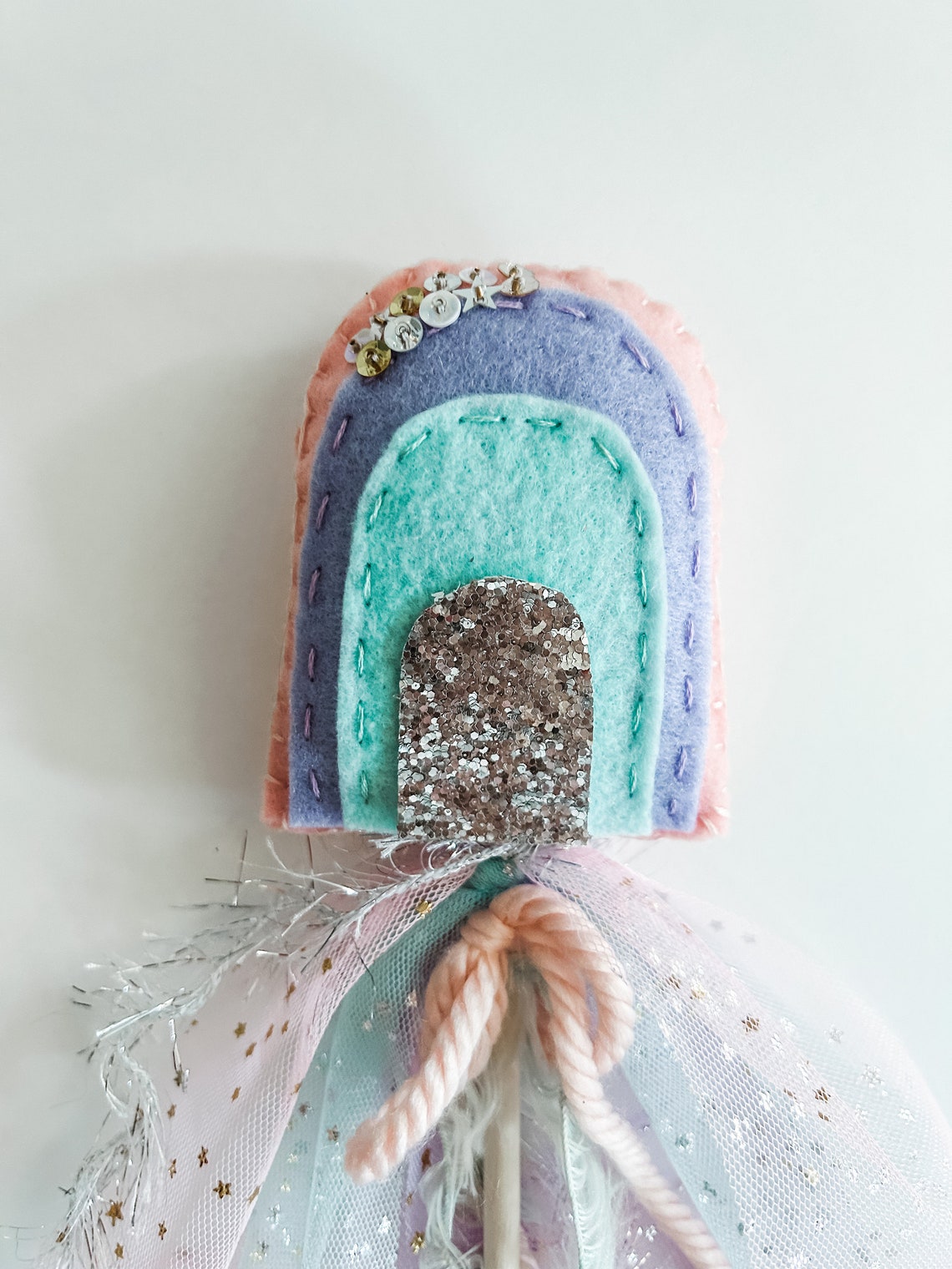 Rainbow Wand//magicwand•rainbow Magic Wand•woodenwand•felt Rainbow ...
