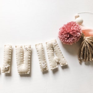 Felt Name Garland//pompom Garland•felt Banner•walldecor•party Decor ...
