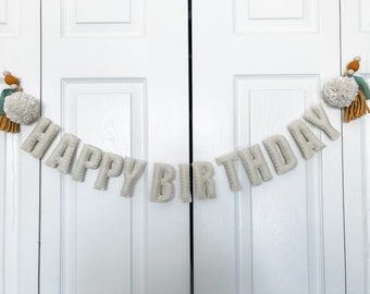 Happy Birthday Neutral Banner - Etsy