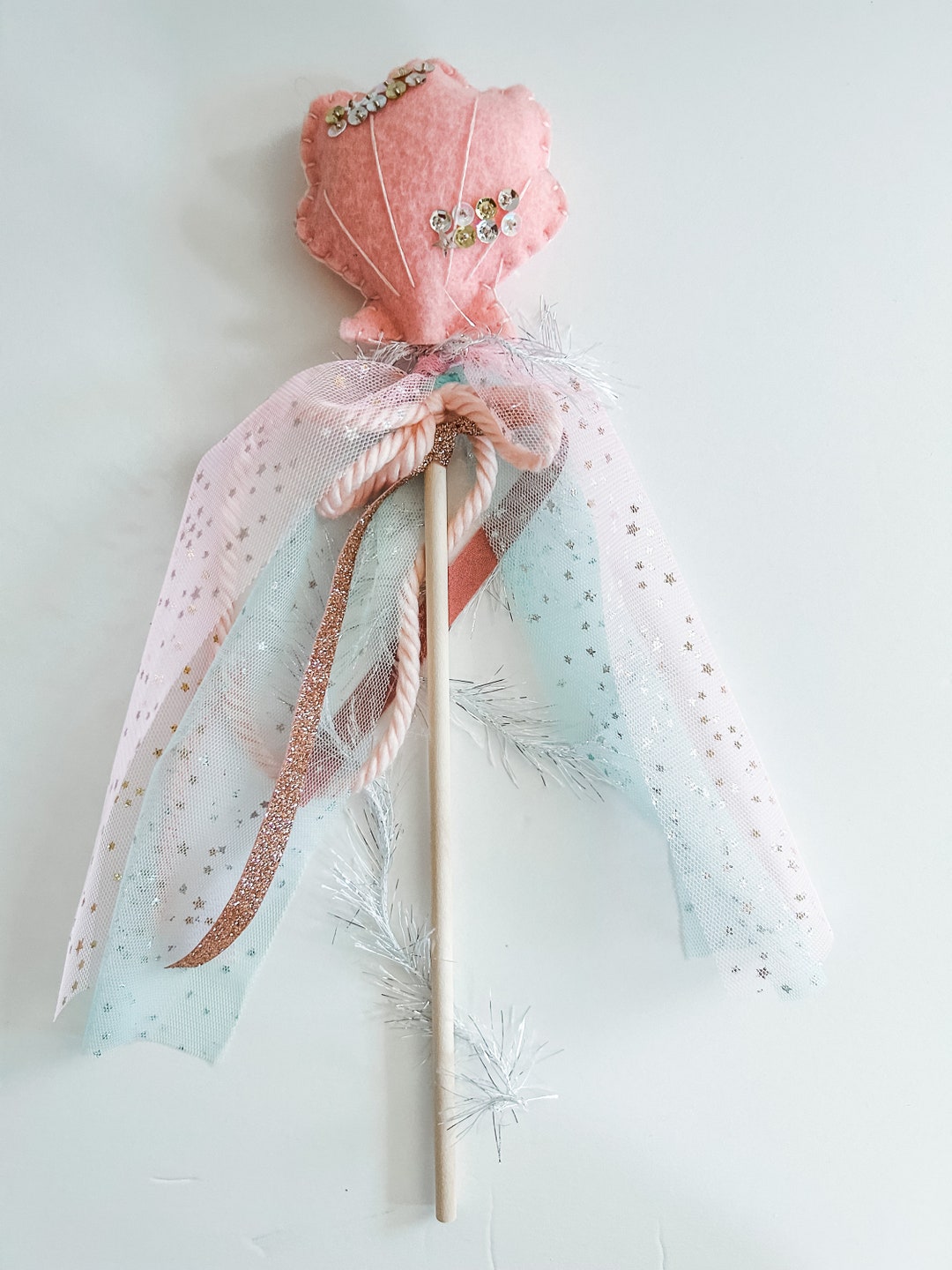 Mermaid Wand//magicwand•mermaid Magic Wand•woodenwand•felt Rainbow ...