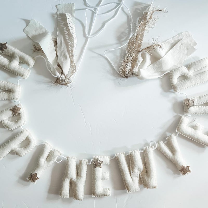 New Years Garland Felt - Etsy