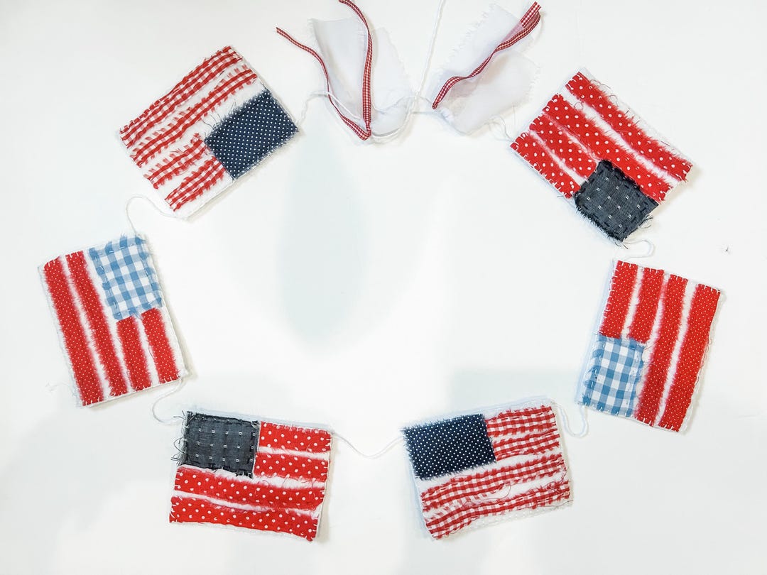 American Flag Garland//usa Garland•felt Banner•walldecor•party Decor ...