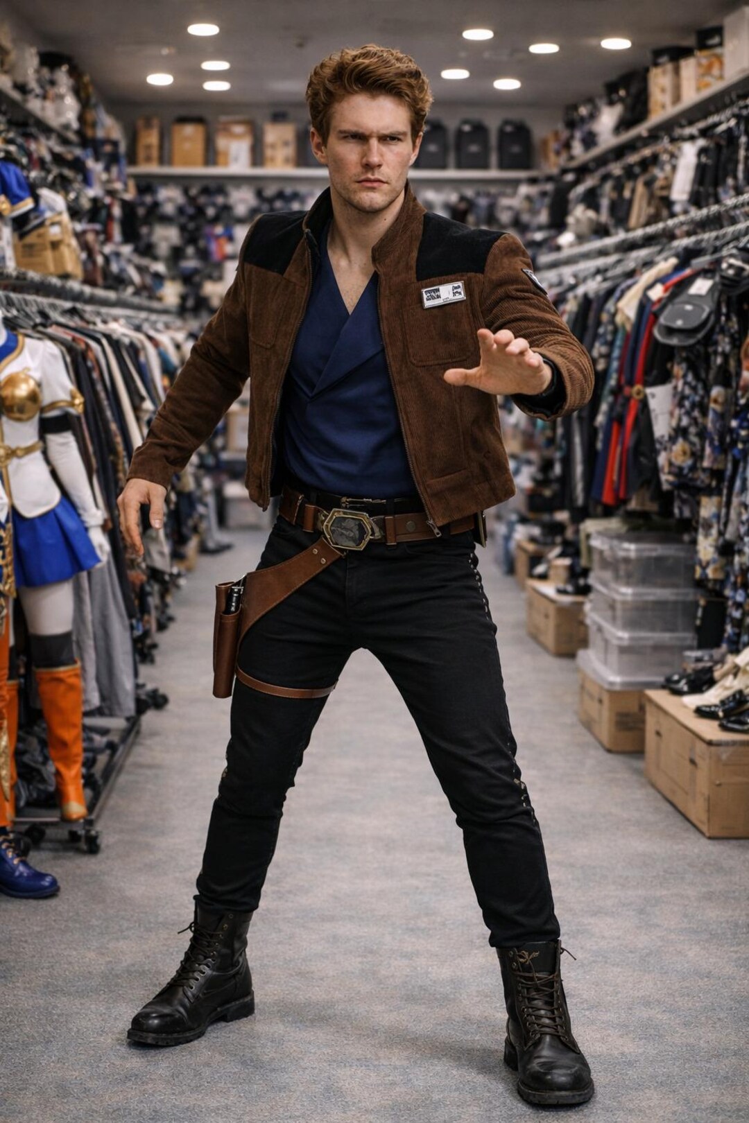 Space Smuggler Cosplay Costume,brown Jacket Rogue Outfit,sci Fi ...