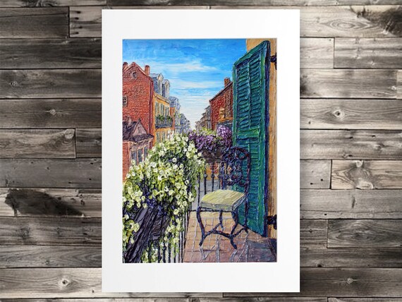 Spring Balcony PAPER PRINT | Etsy