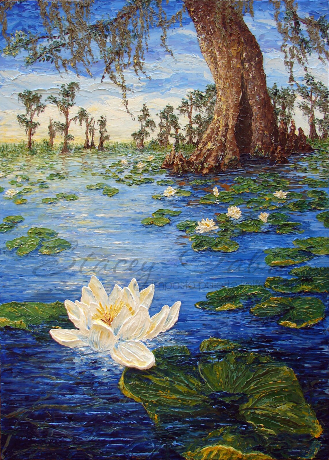 Swamp With Water Lilies GICLEE Stretched Canvas - Etsy