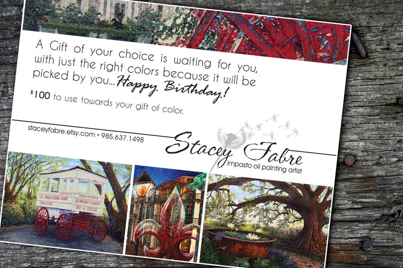 Gift Certificate - Toward Stacey Fabre Impasto Artwork - Etsy