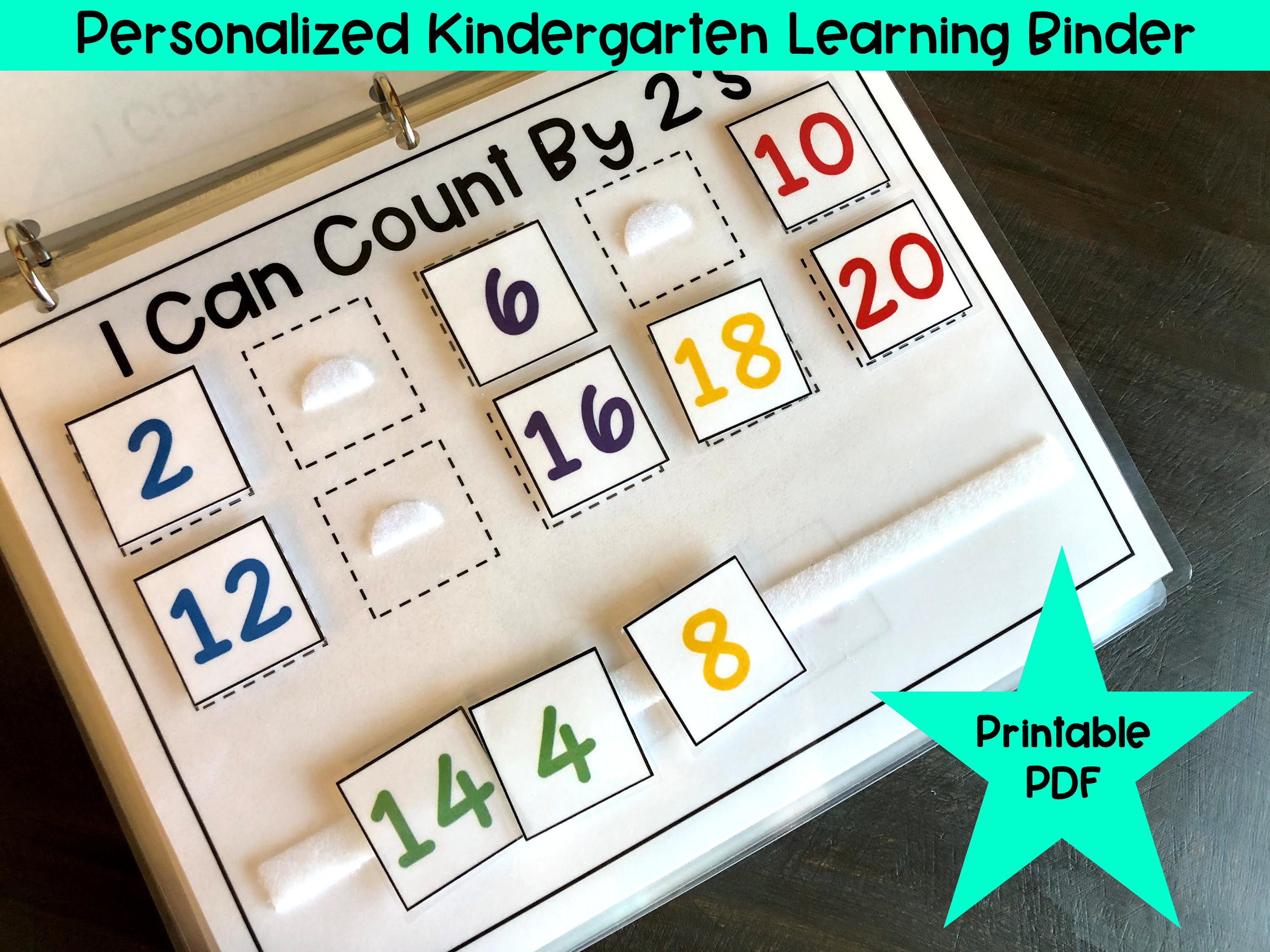 Personalized Kindergarten Learning Binder Printable *DIGITAL DOWNLOAD ...