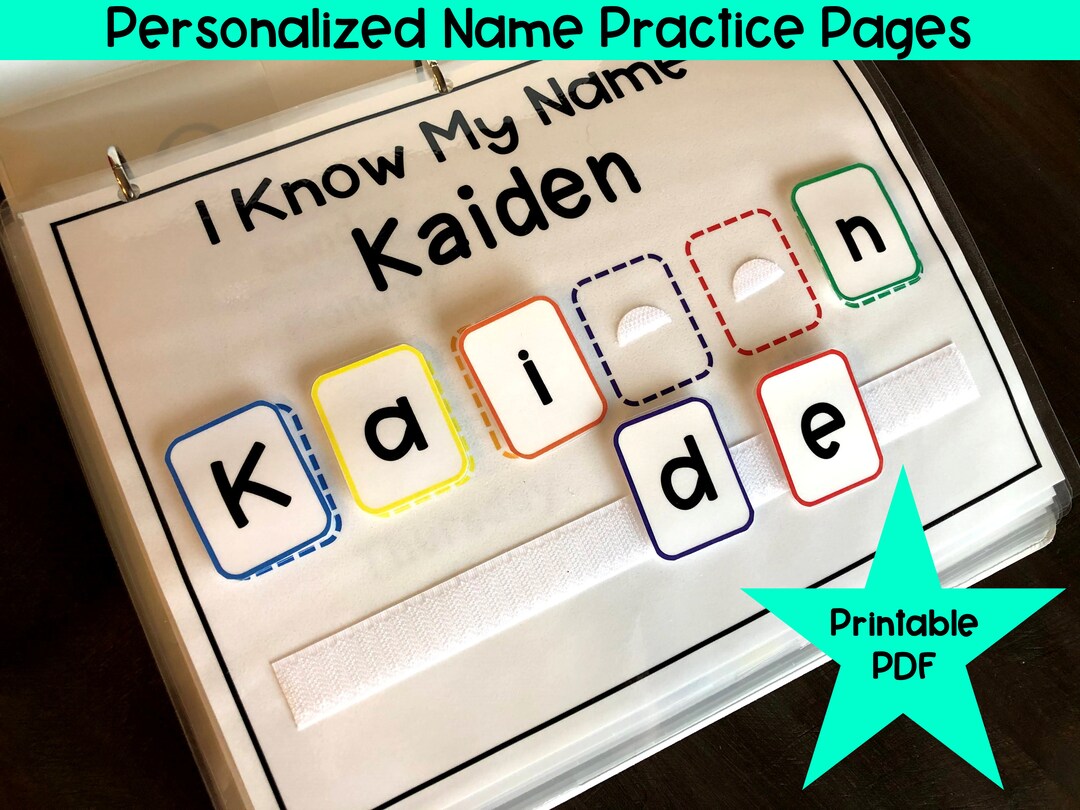 Personalized Name Practice Pages Printable *DIGITAL DOWNLOAD* - Etsy