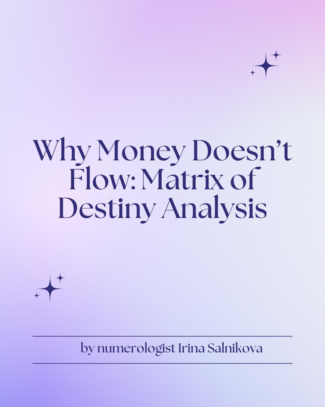 Why Money Doesn’t Flow: Matrix of Destiny Analysis - Etsy