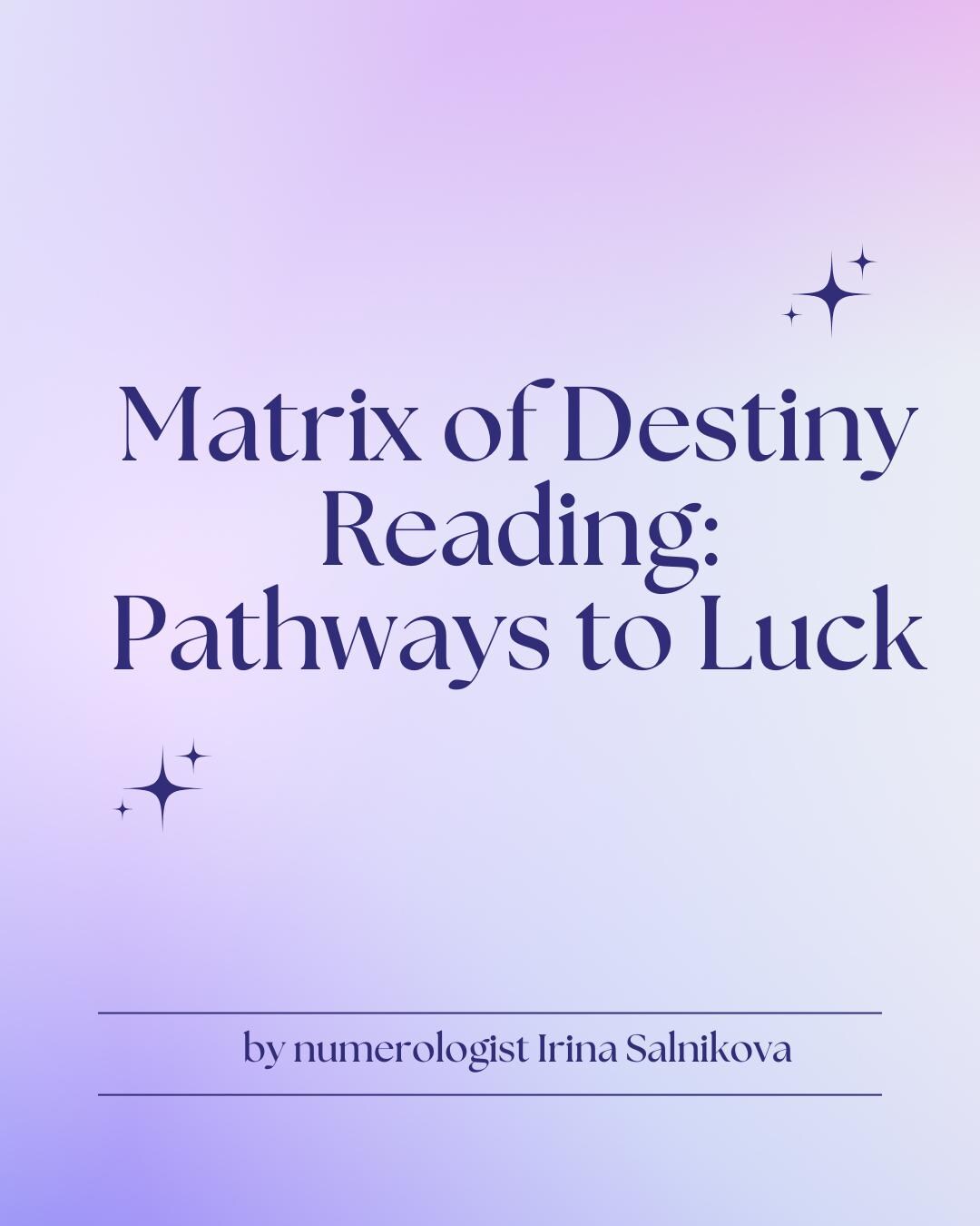 Matrix of Destiny Reading: Pathways to Luck - Etsy