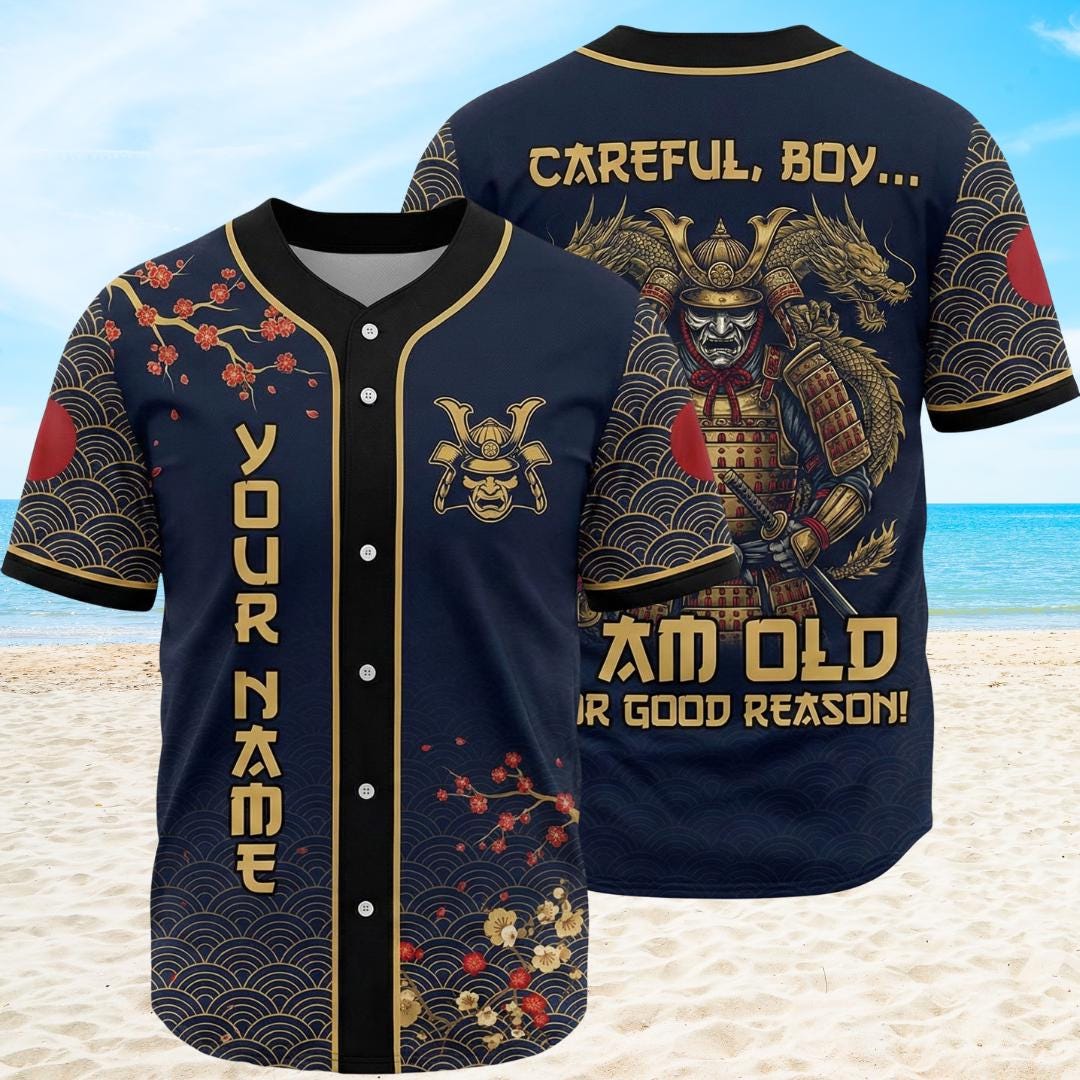 Personalized Old for Good Reason Samurai Baseball Jersey Custom Name ...