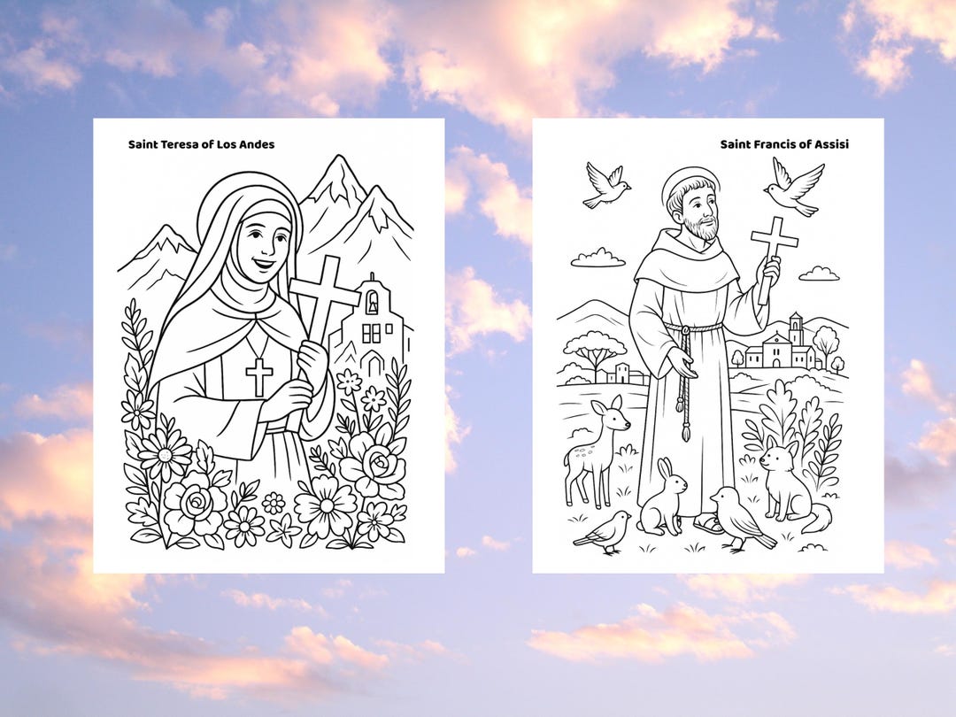 Catholic Saints Coloring Book – 47 Printable Pages, Faith Education ...