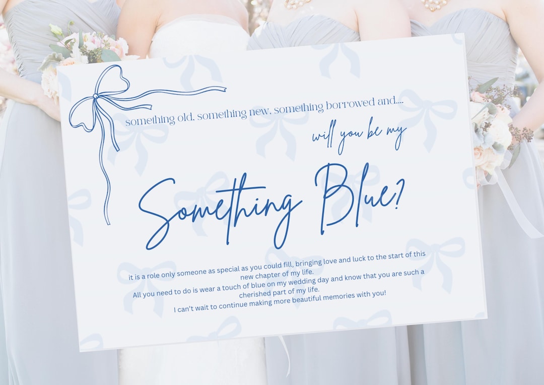 Will You Be My Something Blue? | Wedding Printable Proposal Card ...