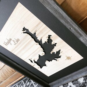 Hayden Lake - Black and Natural Barnwood Framed 3D Lake Sign - CDA ...
