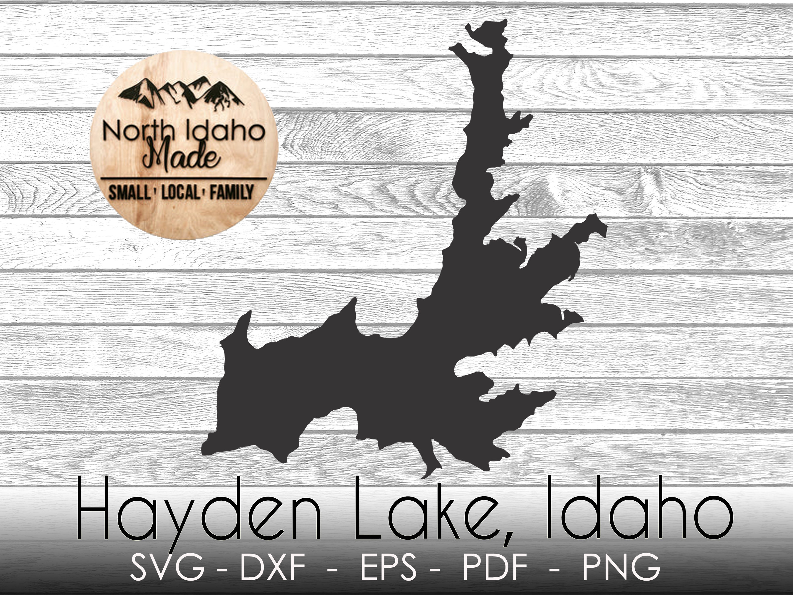 Hayden Lake Idaho Map Outline Instant Download Dxf Png SVG PDF EPS ...