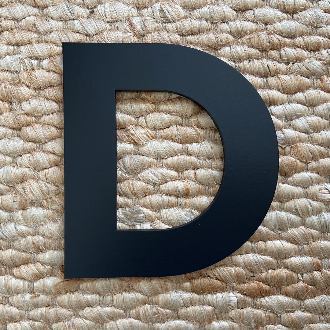 D - Modern Letter - Painted Black or Unfinished 1/4" MDF Laser Cut ...