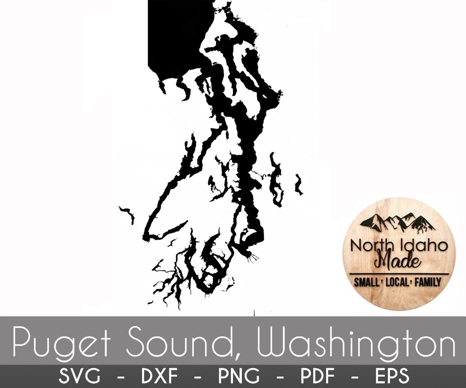 Puget Sound Washington Map Outline Instant Download dxf png | Etsy