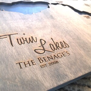 Twin Lakes, Idaho 3D Lake Sign Customizable Laser Cut Lake Map Handmade ...