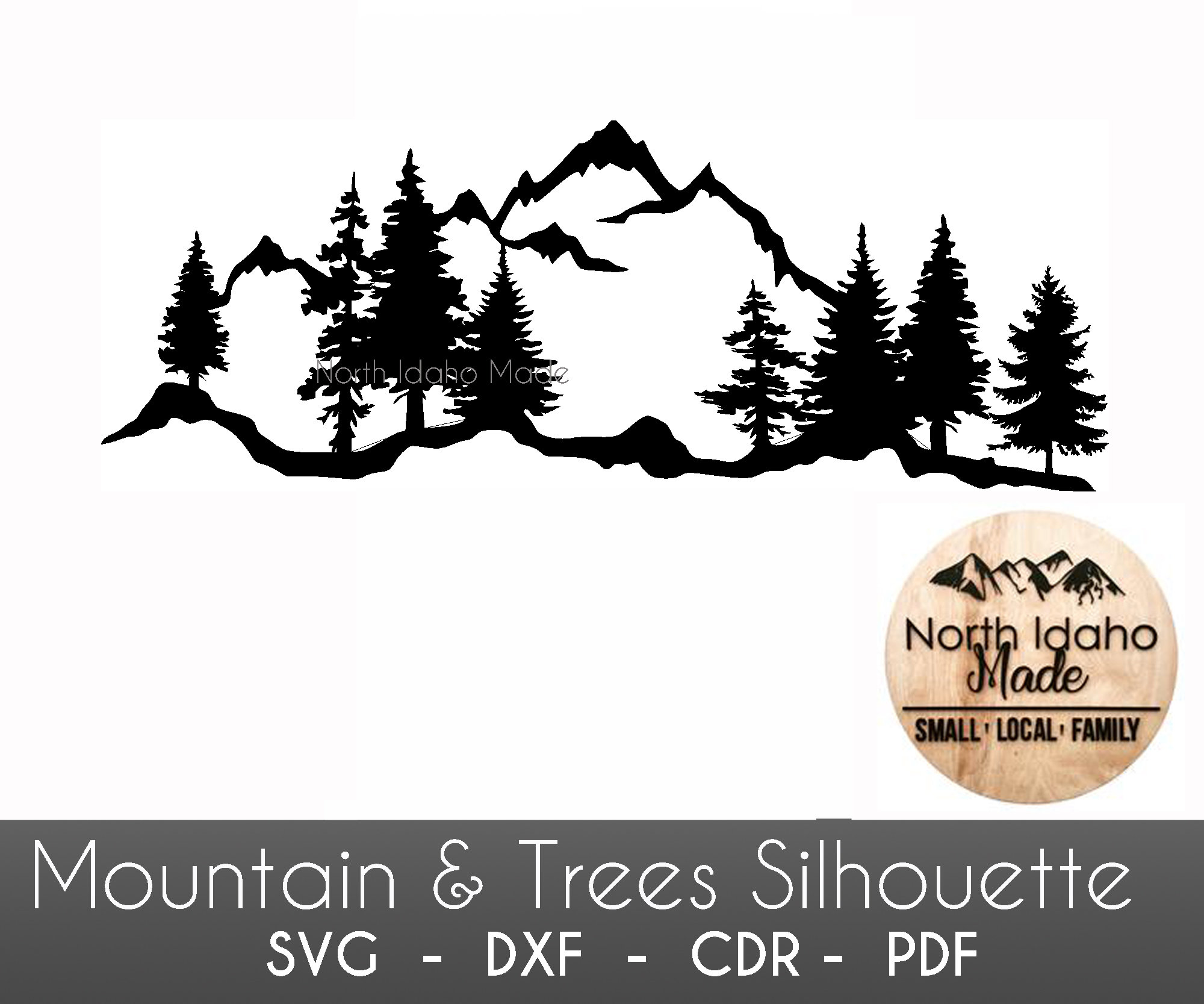 Mountain With Trees Silhouette Instant Download DXF SVG PDF - Etsy UK