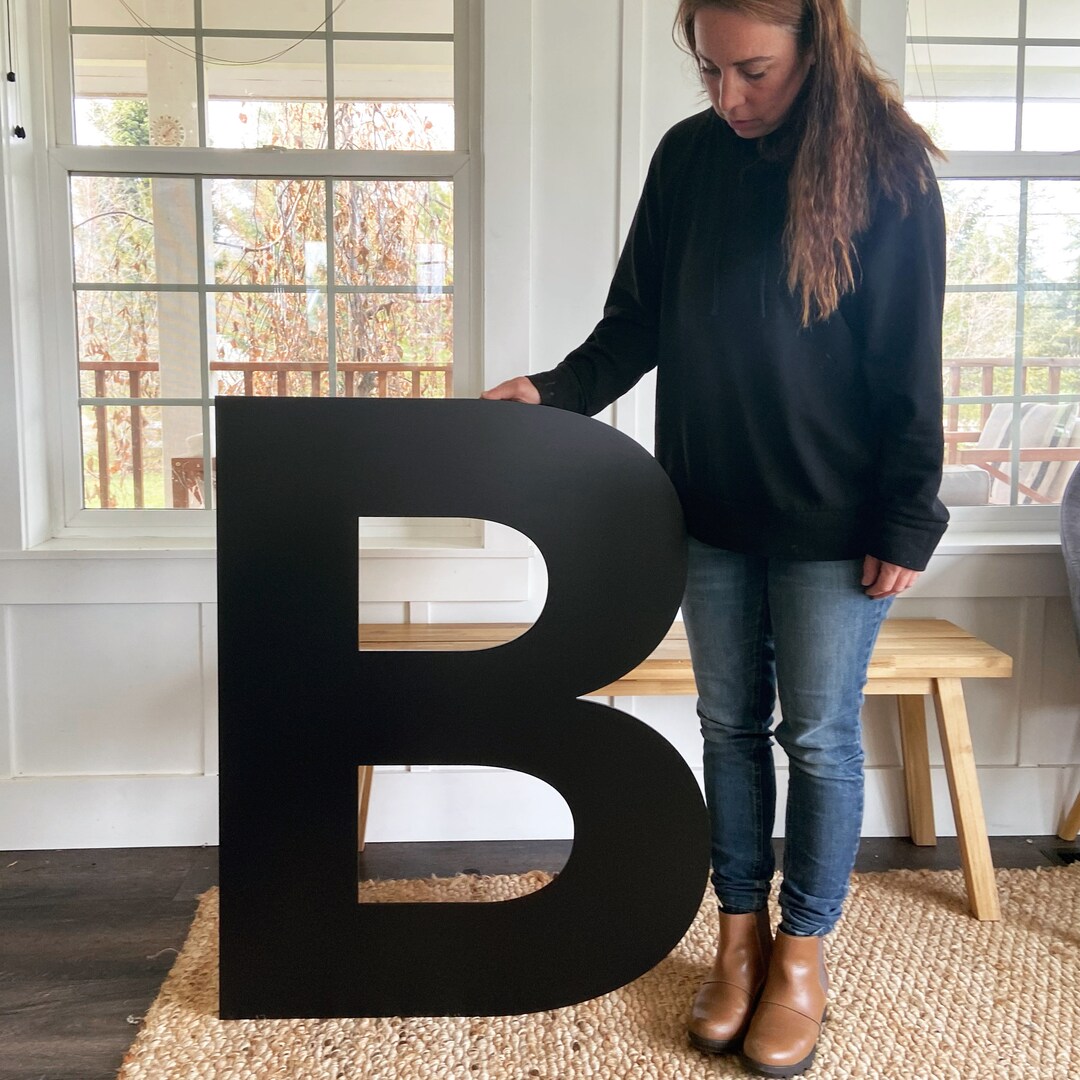 B - Modern Letter - Painted Black or Unfinished 1/4" MDF Laser Cut ...