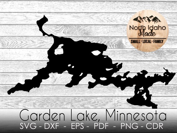 Garden Lake Minnesota Map Outline Instant Download Dxf Png - Etsy