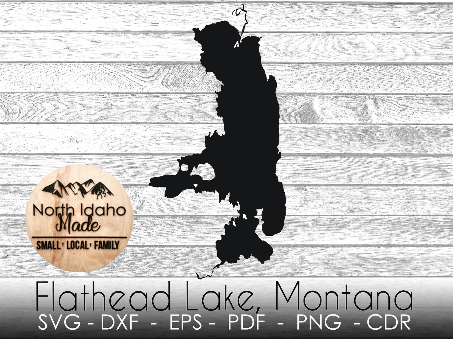 Flathead Lake Montana Map Outline Instant Download Dxf Png SVG PDF EPS ...