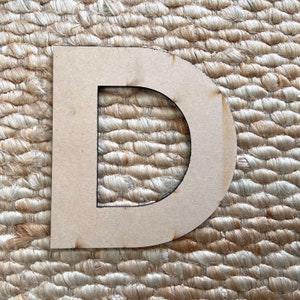 D - Modern Letter - Painted Black or Unfinished 1/4" MDF Laser Cut ...