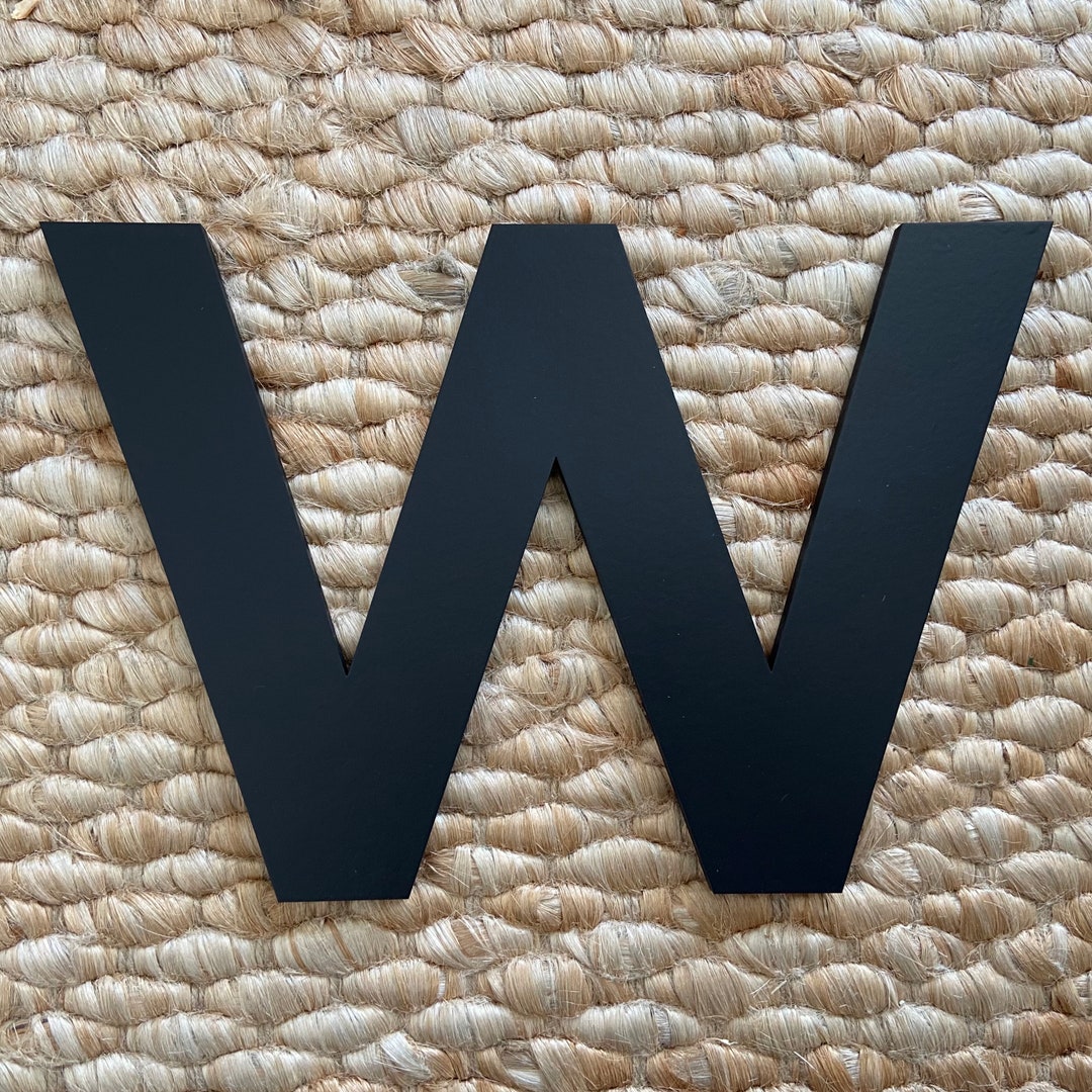 W - Modern Letter - Painted Black or Unfinished 1/4" MDF Laser Cut ...