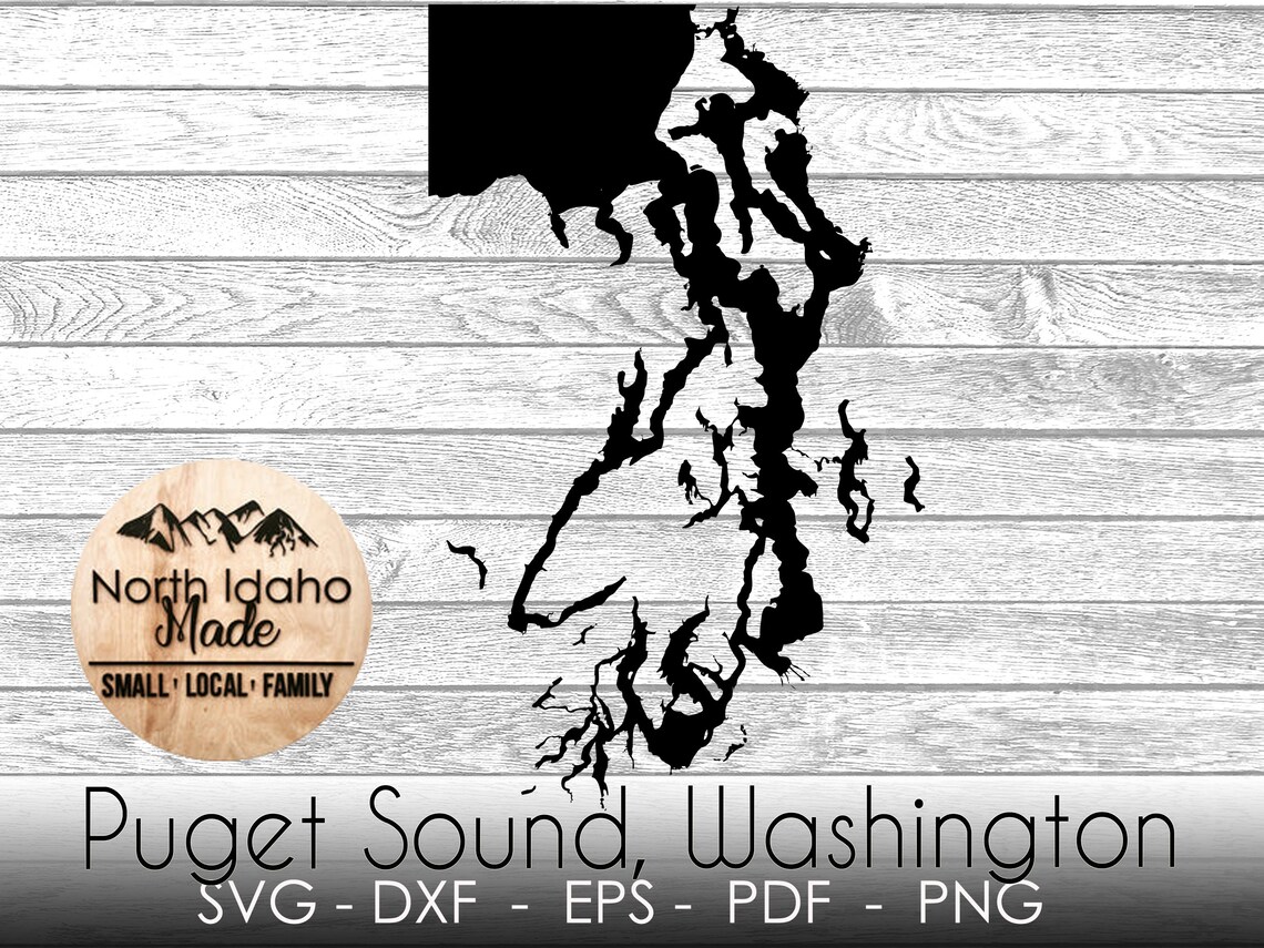 Puget Sound Washington Map Outline Instant Download Dxf Png SVG PDF EPS ...