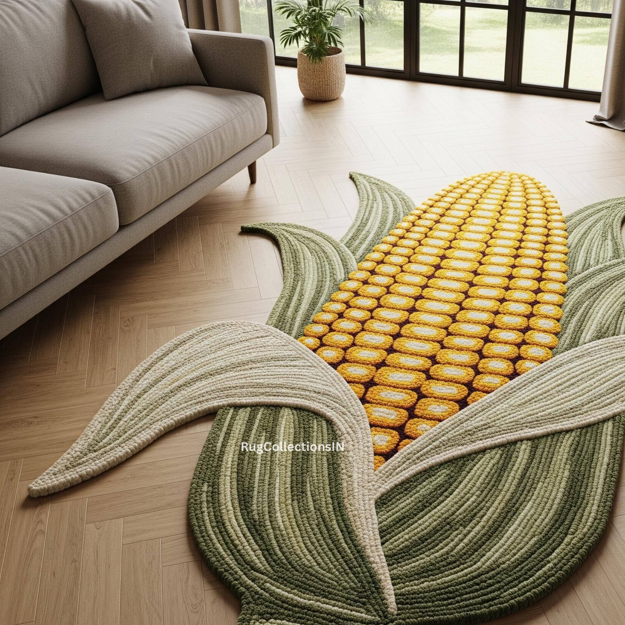 Hand-tufted Wool Corn Rug | Fun Kids Room Accent Mat - Etsy