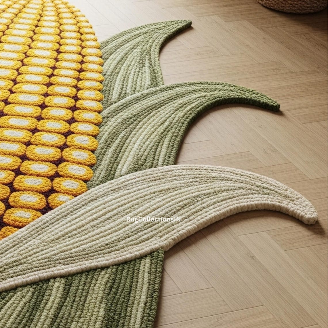 Hand-tufted Wool Corn Rug | Fun Kids Room Accent Mat - Etsy