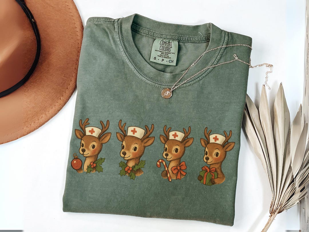 Nurse Reindeer Team T-shirt | Medical Staff Christmas Tee, Nursing Xmas ...