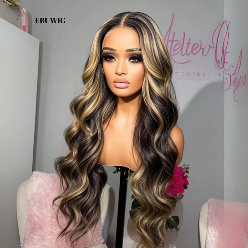 Ombre Honey Blonde Body Wave Wig for Women, 5x5 HD Lace Front, 200% ...