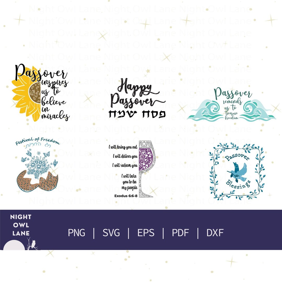 Passover SVG Bundle - Happy Pesach Spiritual Craft Designs - Etsy