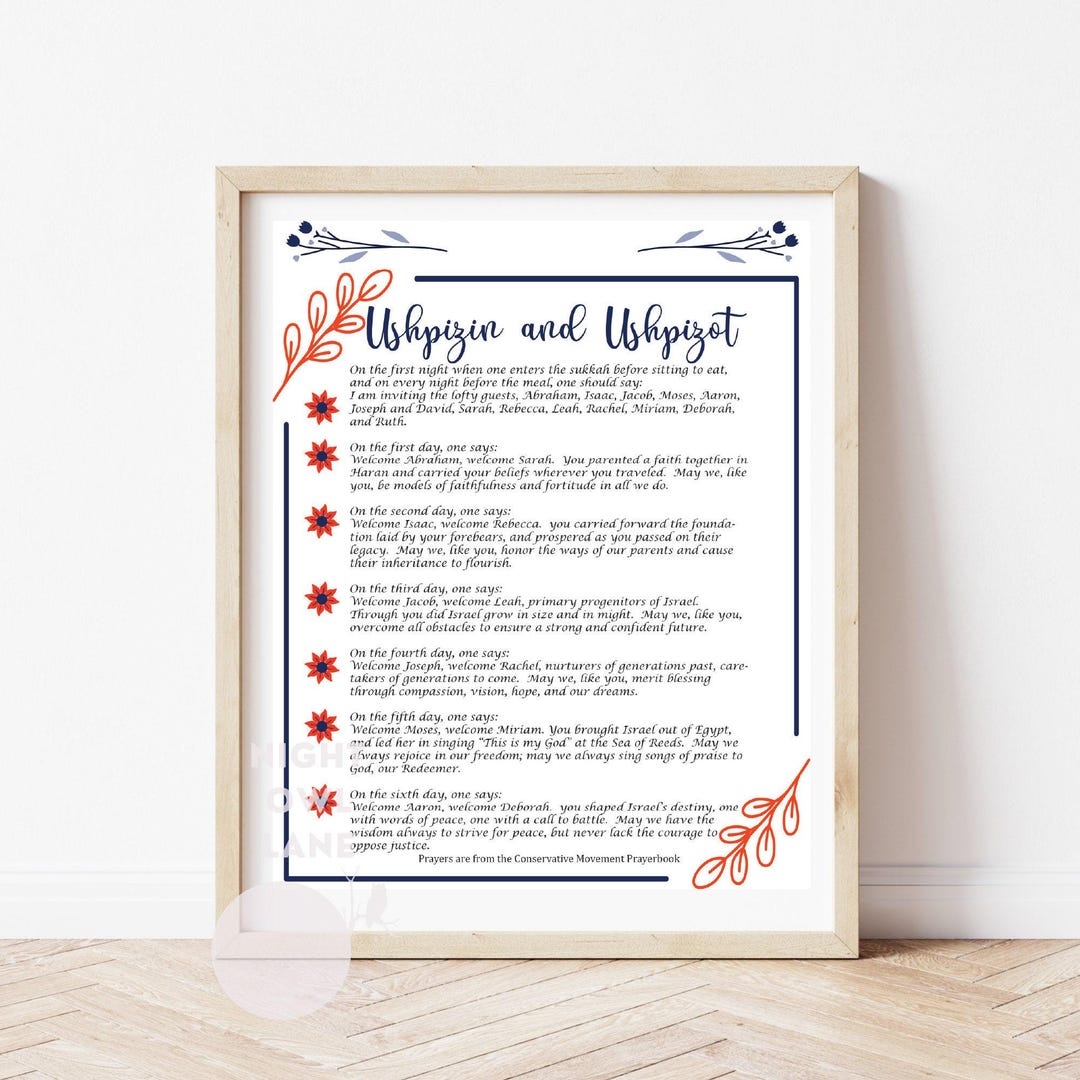 Ushpizin & Ushpizot Blessings Printable: Sukkot Prayers (PDF) - Etsy